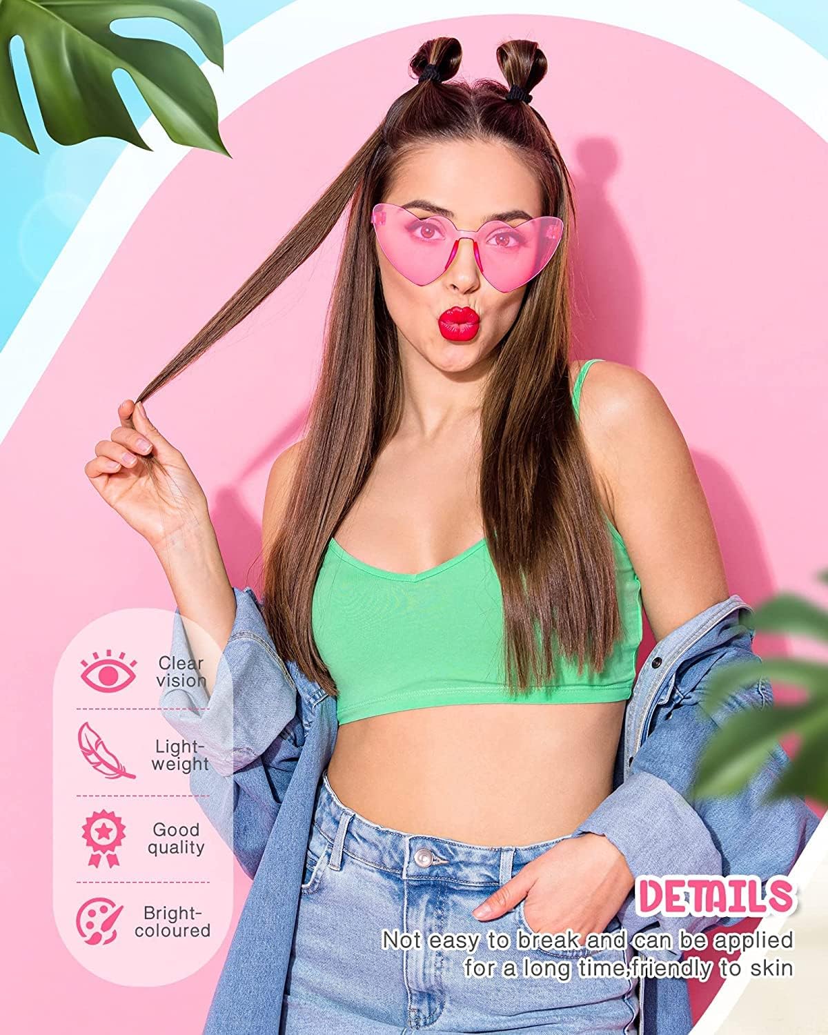 Chicpop 12 Pcs Heart Sunglasses For Women Cute Fun Bachelorette Glasses Bulk for Party Favors
