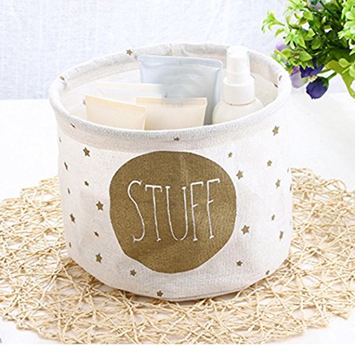 Storage Box,IEason Cotton Linen Desktop Storage Basket Sundries Storage Box (B)