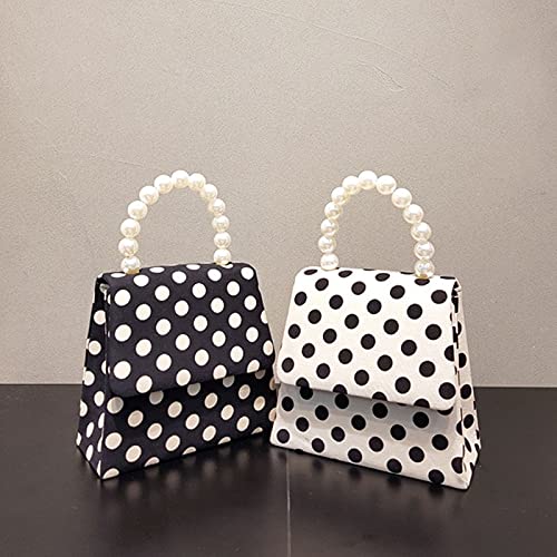 Mellshy Women Polka Dot Tote Bag Top Handle Bag Shoulder Bag Crossbody Bag (Black)