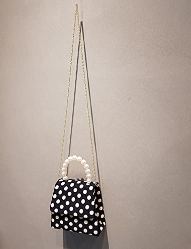 Mellshy Women Polka Dot Tote Bag Top Handle Bag Shoulder Bag Crossbody Bag (Black)