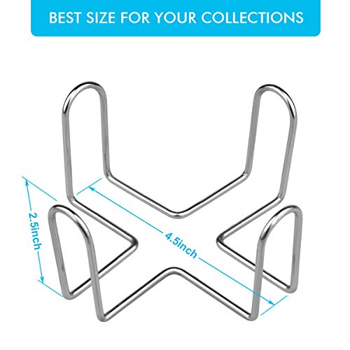 iziusy 2 Pieces 4.5 Inch Stainless Steel Coasters Holder Storage for Both Round and Square Coasters, Hold Up 4 to 7 Coasters