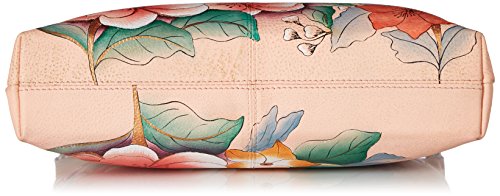 Anna by Anuschka Women's Genuine Leather Medium Crossbody with External Zipper Pocket | Hand Painted Original Artwork | Vintage Garden