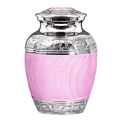 Trupoint Memorials Cremation Urns for Human Ashes - Decorative Urns, Urns for Human Ashes Female & Male, Urns for Ashes Adult Female, Funeral Urns - Light Pink, Medium
