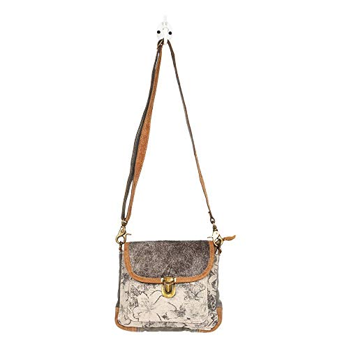 Myra Bag Radiant Upcycled Canvas & Cowhide Leather Crossbody Bag S-1257