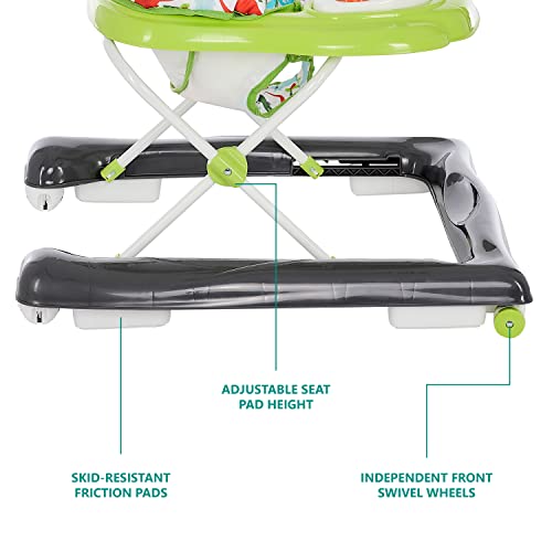 Dream On Me 2-in-1 Ava Baby Walker, Easy Convertible Baby Walker, Walk Behind, Height Adjustable Seat, Added Back Support, Detachable Slate, Green