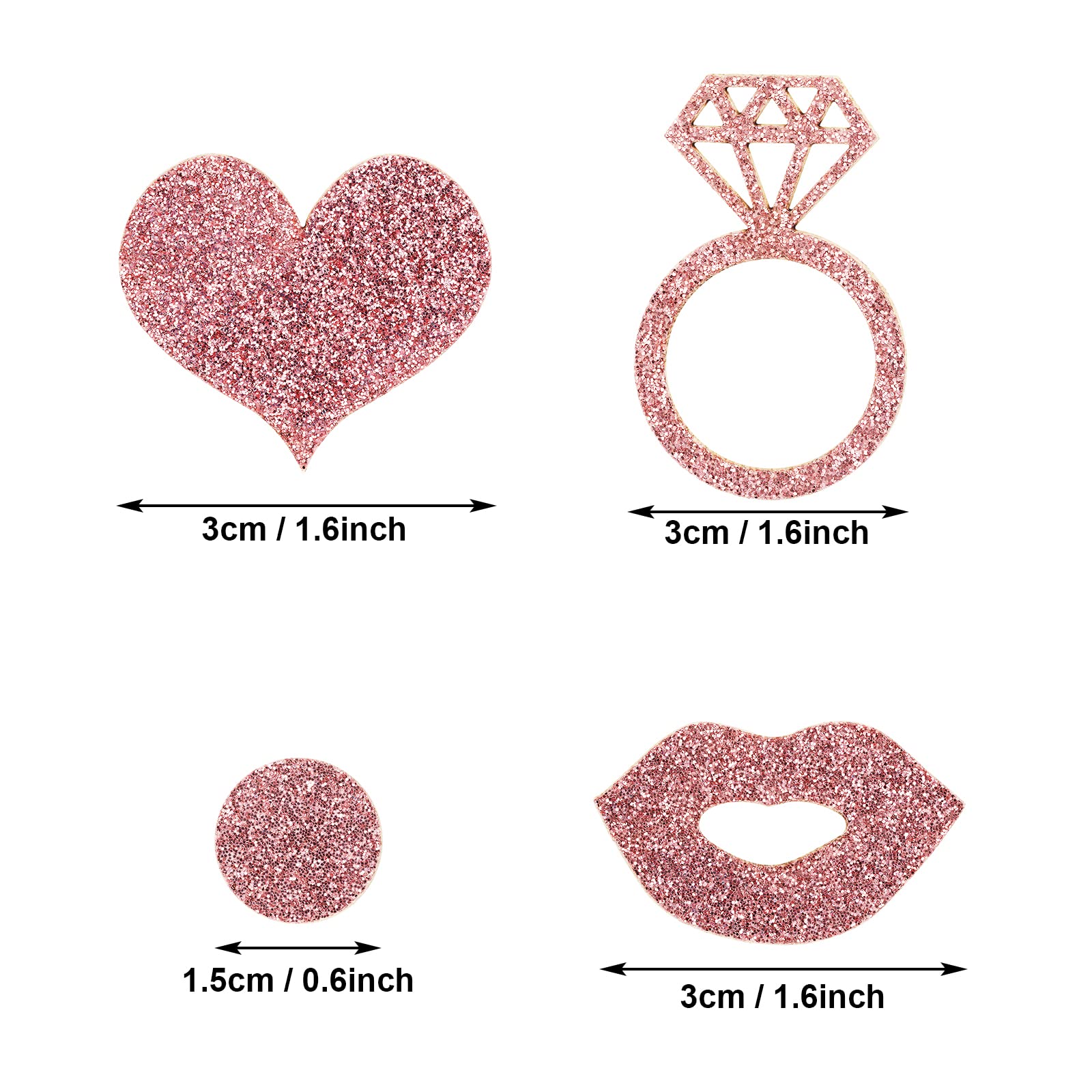 Grevosea 200Pcs Bachelorette Decorations Rose Gold Diamond Ring Confetti Engagement Party Decorations Glitter Bachelorette Rose Gold Confetti for Wedding Birthday Party Decoration