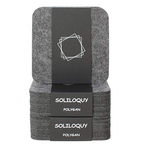 KADI Felt Absorbent Coasters for Drinks Suit any Table Type, Wood, Granite, Glass, Marble, Stone Table Top, Apartment Office Kitchen Living Room Coffee Bar Housewarming Decor(set of 8,Grey)
