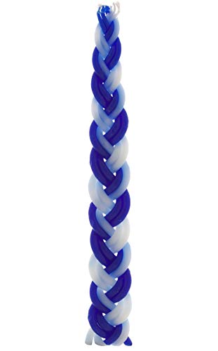 Set of 3 Blue and White Braided Havdalah Wax Candle