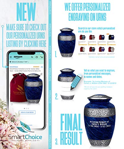 SmartChoice Urn for Human Ashes Adult Memorial urn Funeral Cremation Urns Large Burial Urns for Ashes (Adult Cremation Urn)