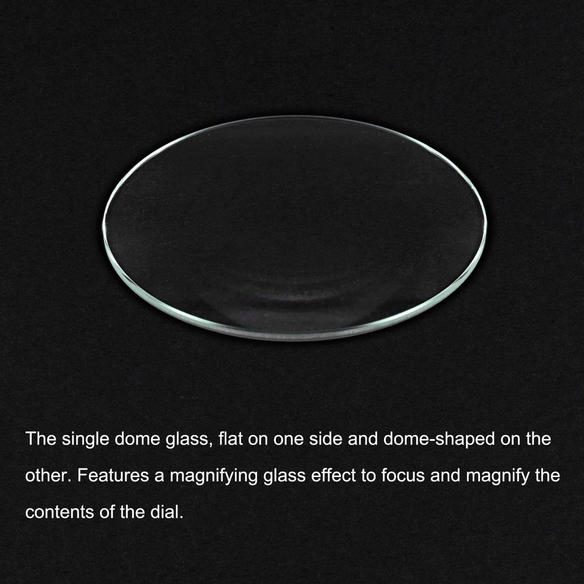 uxcell 8 Pack 40mm Dia. Watch Glass Crystal Lens, Single Dome Round 1.5mm Edge Thickness for Watchmaker Repair Clear