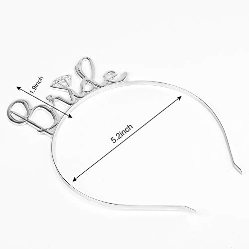 BAHABY Bride Headband Bride to Be Headpiece Bride Tiara Hair Decoration for Bridal Shower, Bachelorette Party, Wedding (Silver)…