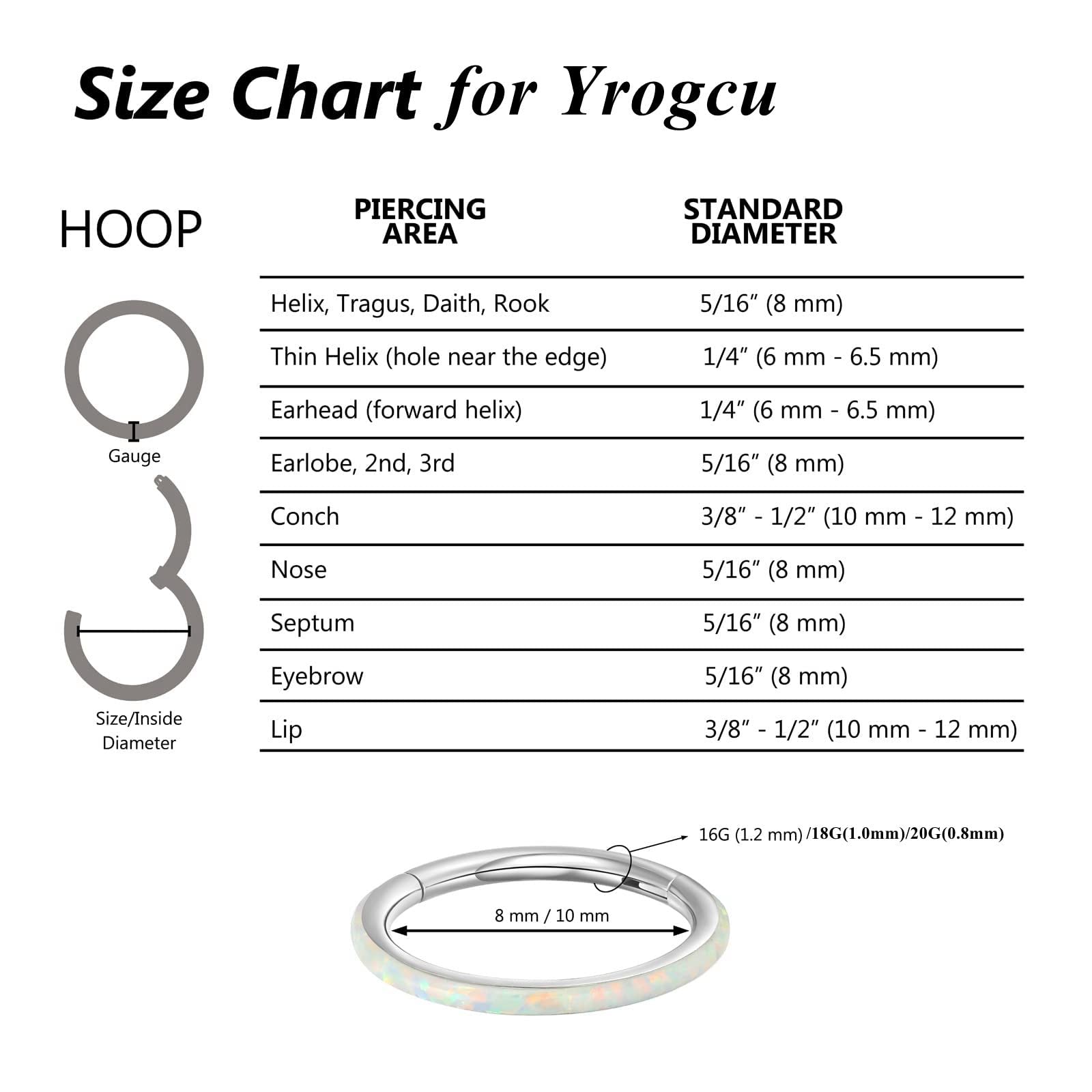 Yrogcu 20G Gold 12mm Hinged Nose Ring Hoop Double Row Diamonds Septum Piercing Jewelry Cartilage Earrings Stainless Steel Helix Earring Hoop Daith Lip Eyebow Belly Ring with Shiny Clear CZ