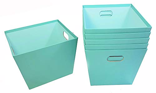 GIFT BASKET SOLID AQUA SIZE 8.6 X 7.6 X 6.6" H 6-PACK