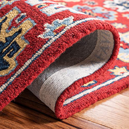 SAFAVIEH Heritage Collection 3' x 5' Red/Blue HG746Q Handmade Traditional Oriental Premium Wool Area Rug