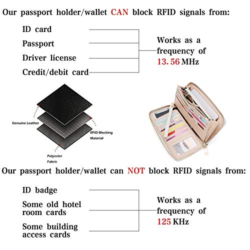 WOZEAH Women's RFID Blocking PU Leather Zip Around Wallet Clutch Large Travel Purse (A creamy white)