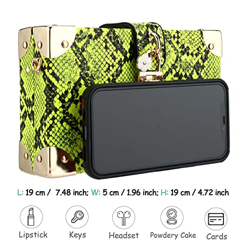Tmore Womens Snakeskin Clutch Purses Handbag Ladies PU Leather Evening Crossbody Purse Shoulder Bags with Chain