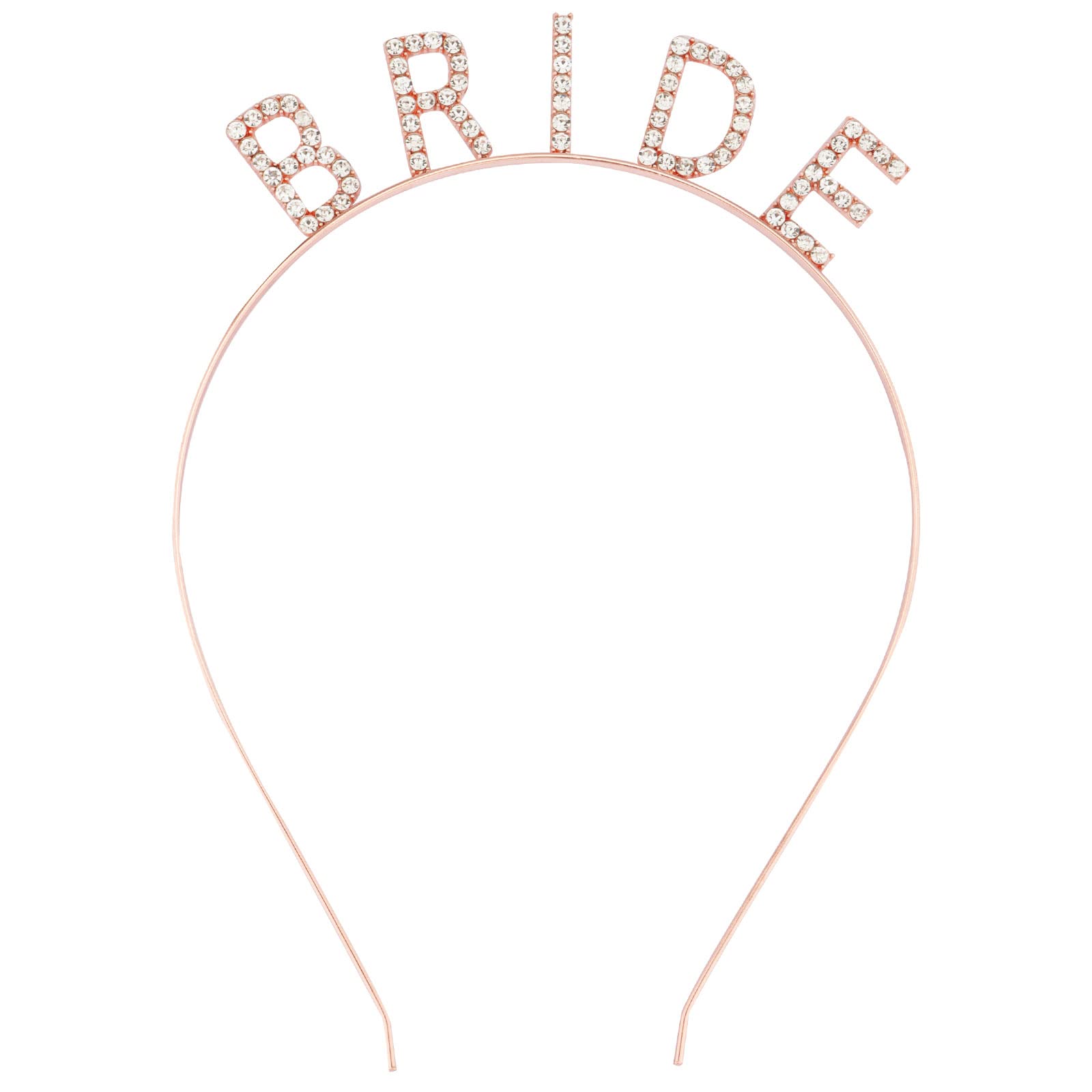 KICOSY Bride Tiara Birde Headband Bachelorette Party Favors Rhinestone Wedding Bridal Headbands Bridal Shower Decorations Bridal Shower Gifts Rose Gold