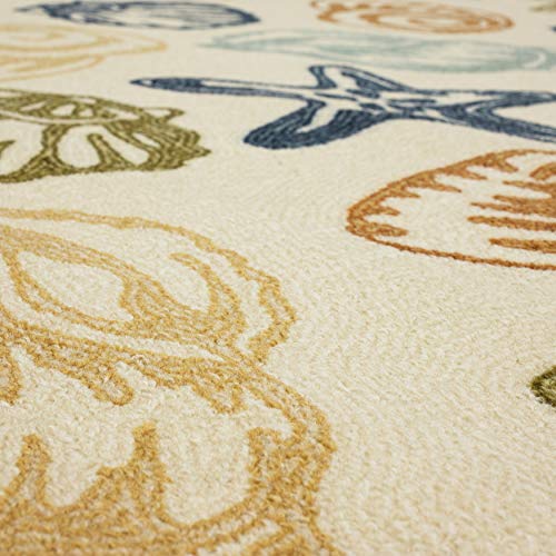 Mohawk Home Nautical Seaside Area Rug ,Tan Shells (5' X 8')