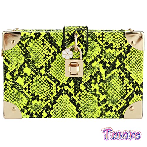 Tmore Womens Snakeskin Clutch Purses Handbag Ladies PU Leather Evening Crossbody Purse Shoulder Bags with Chain