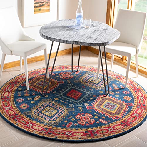 SAFAVIEH Heritage Collection 8' x 10' Navy / Red HG426N Handmade Traditional Oriental Premium Wool Area Rug