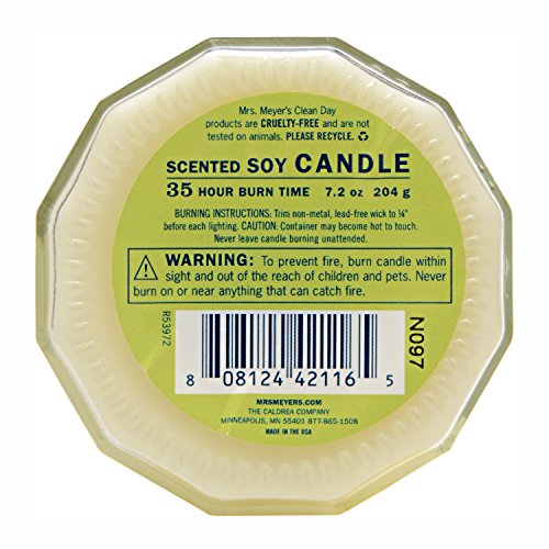 Mrs. Meyer's Clean Day Soy Candle, Lemon Verbena, 7.2-Ounce Jars (Pack of 6)