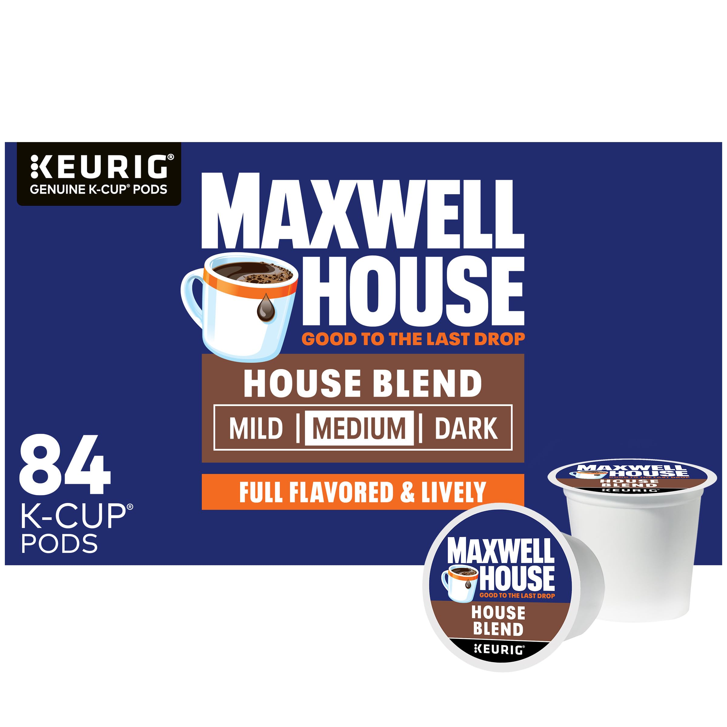 Maxwell House House Blend Medium Roast K-Cup Coffee Pods (84 Pods)