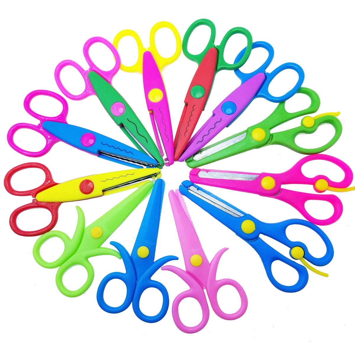 M-jump Scrapbooking Edger Scissors Scrapbooking Supplies Paper Decorative Edge Scissors,Wave edge Scissors for Scrapbook Album/decorative Stamps Edge/scrapbook Cards (set of 12)
