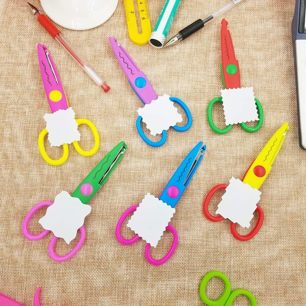 M-jump Scrapbooking Edger Scissors Scrapbooking Supplies Paper Decorative Edge Scissors,Wave edge Scissors for Scrapbook Album/decorative Stamps Edge/scrapbook Cards (set of 12)