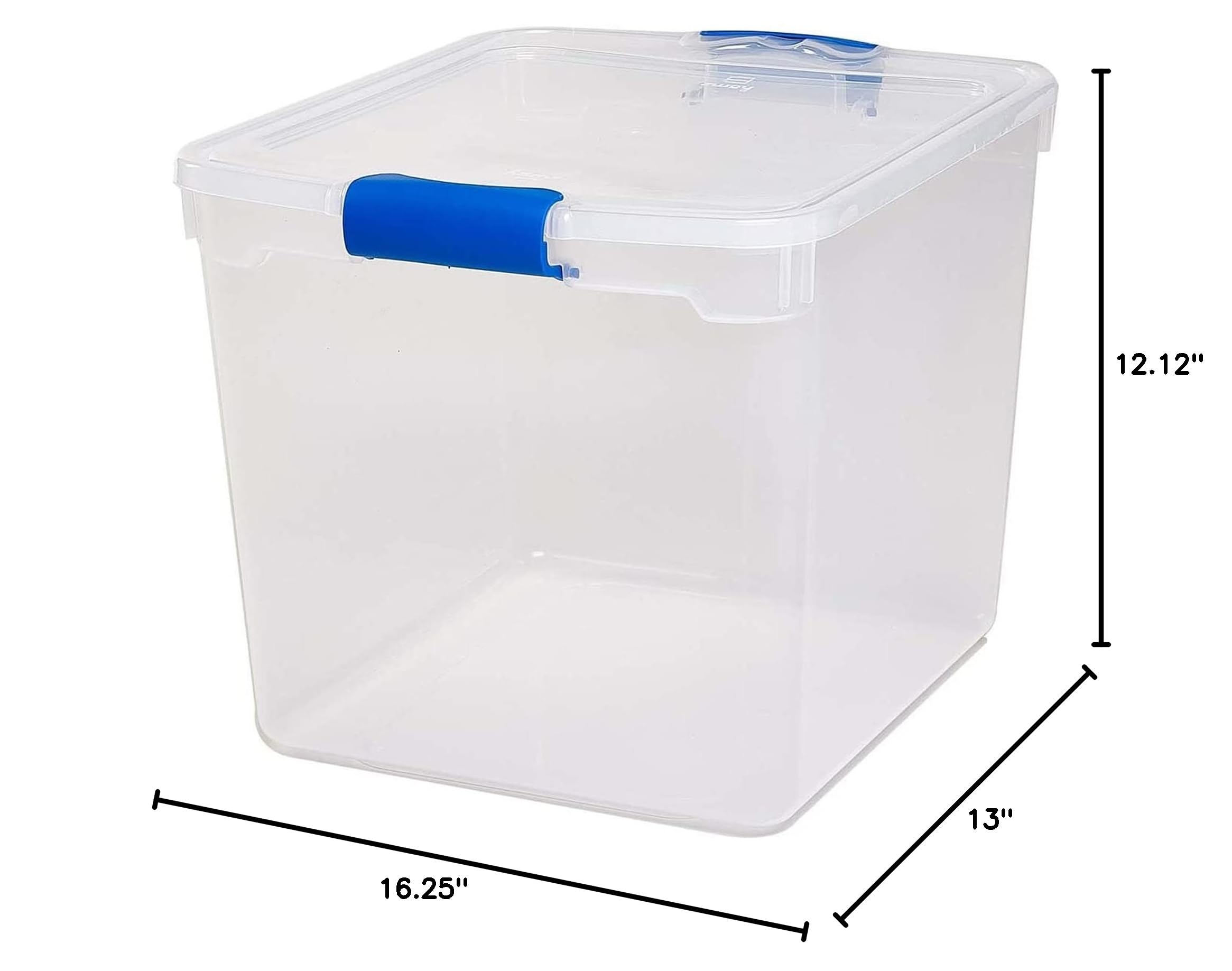 HOMZ Heavy Duty Modular Clear Plastic Stackable Storage Tote Containers with Latching and Locking Lids, 31 Quart Capacity, 4 Pack