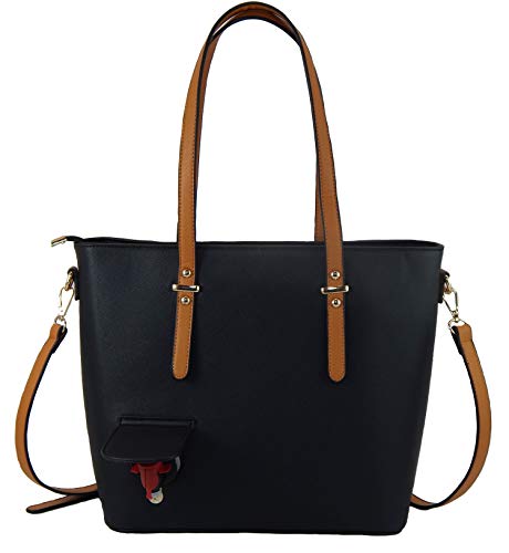 Loving Liquid Line Wine Purse with Hidden Spout - Holds 1.5 ltrs. - Wine Tote by The Joy Collection (Black/Black)