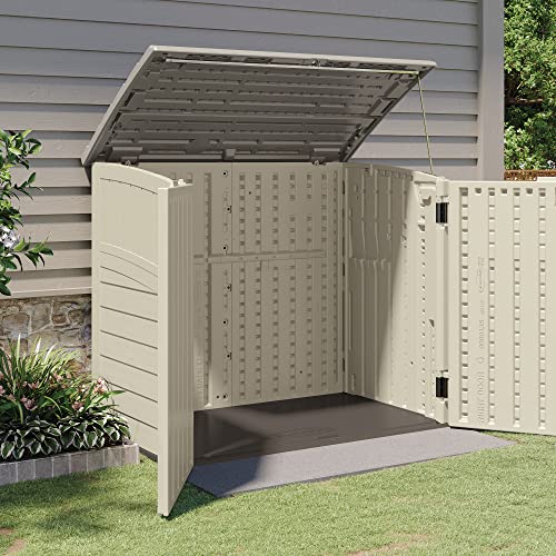 Suncast BMS2500 53 x 31.5 x 45.5 Horizontal 34 Cubic feet Resin Outdoor Storage Shed with Floor for Backyard, Garage, or Patio in Ivory (2 Pack)
