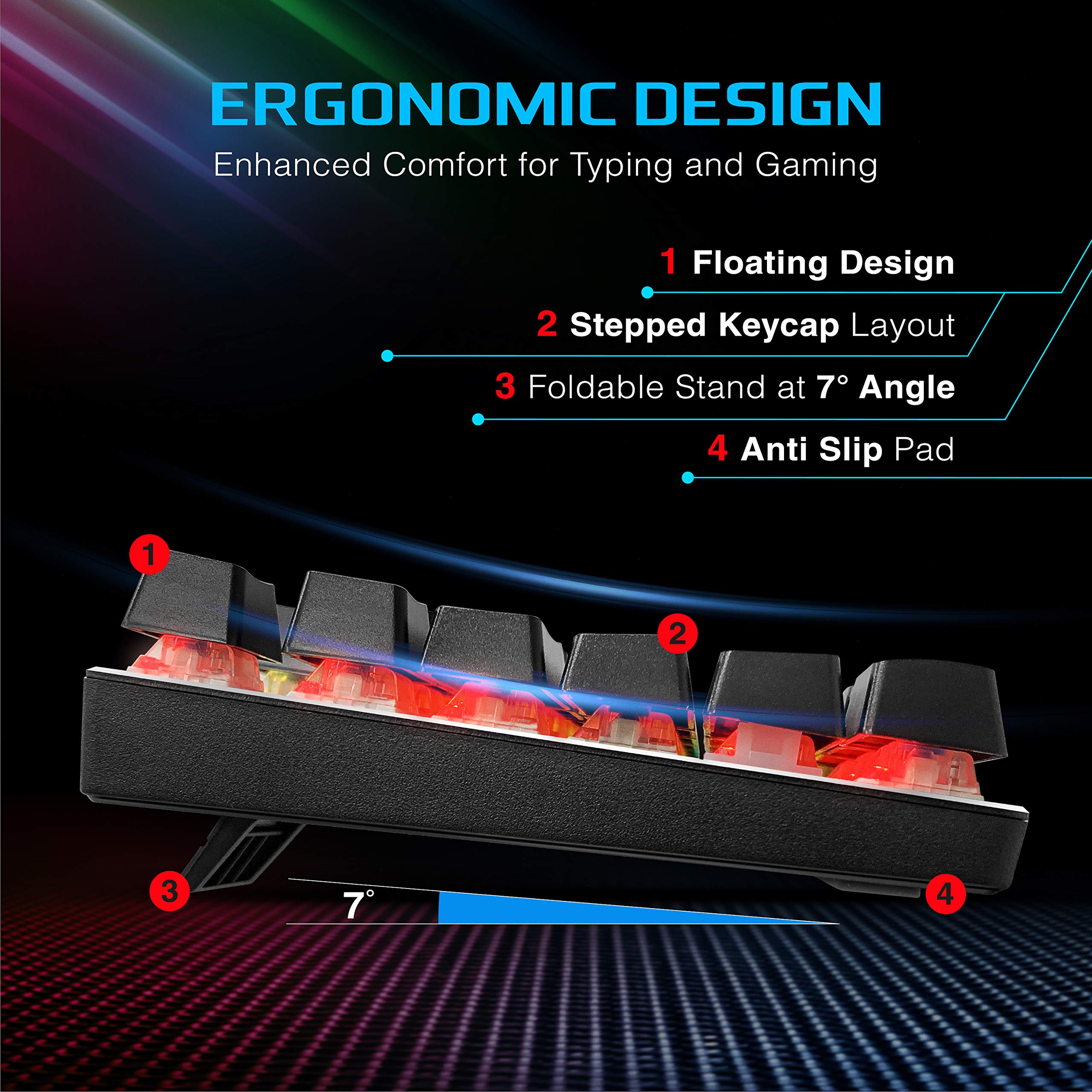 SHAVA TKL Mechanical Gaming Keyboard, Special 89 Keys Layout Keyboard with Numeric Keys, 100% Anti-Ghosting, RGB LED Rainbow Backlit, Tenkeyless Keyboard for Windows PC/Mac Games (Blue Switch)