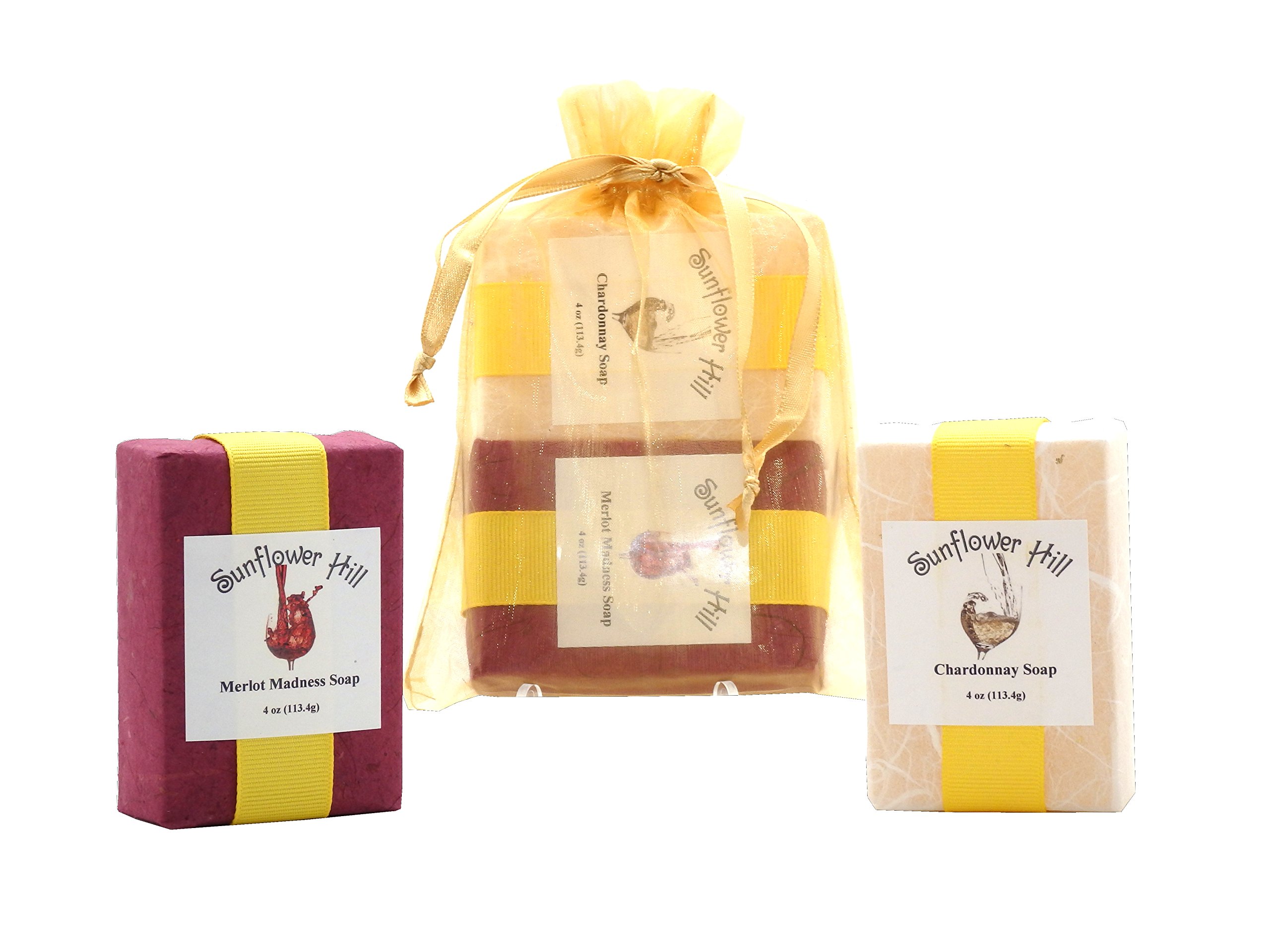 Chardonnay and Merlot Wine Soap Set - Made in Maine - Gift Packaged