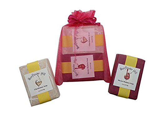 Chardonnay and Merlot Wine Soap Set - Made in Maine - Gift Packaged