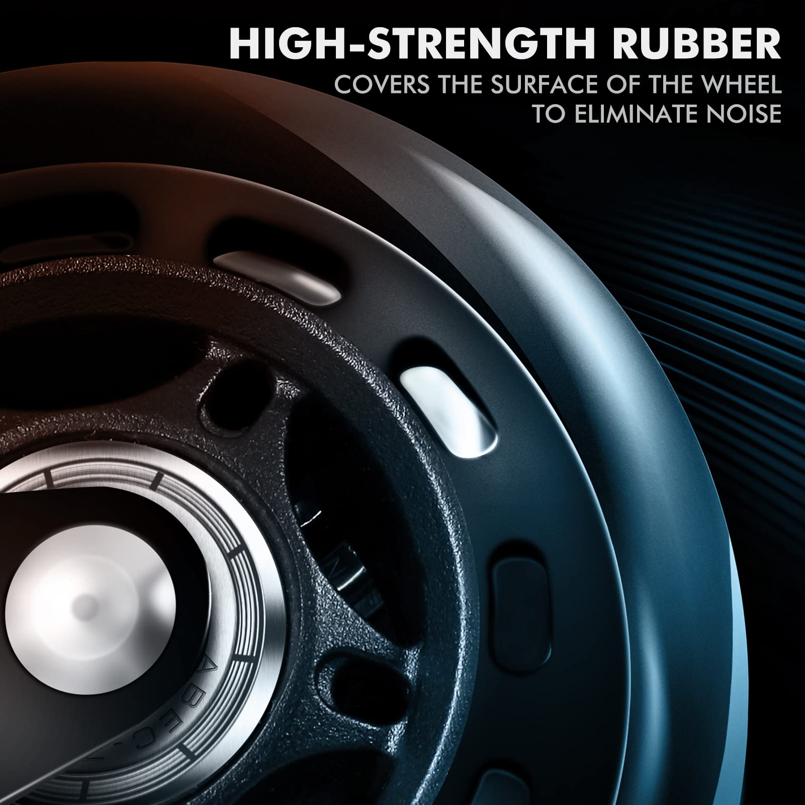 Dowinx Office Chair Caster Replacement Rubber Wheels Set of 5, Heavy Duty Smooth Rolling Caster Universal Fit Safe for All Floors Including Hardwood and Carpet