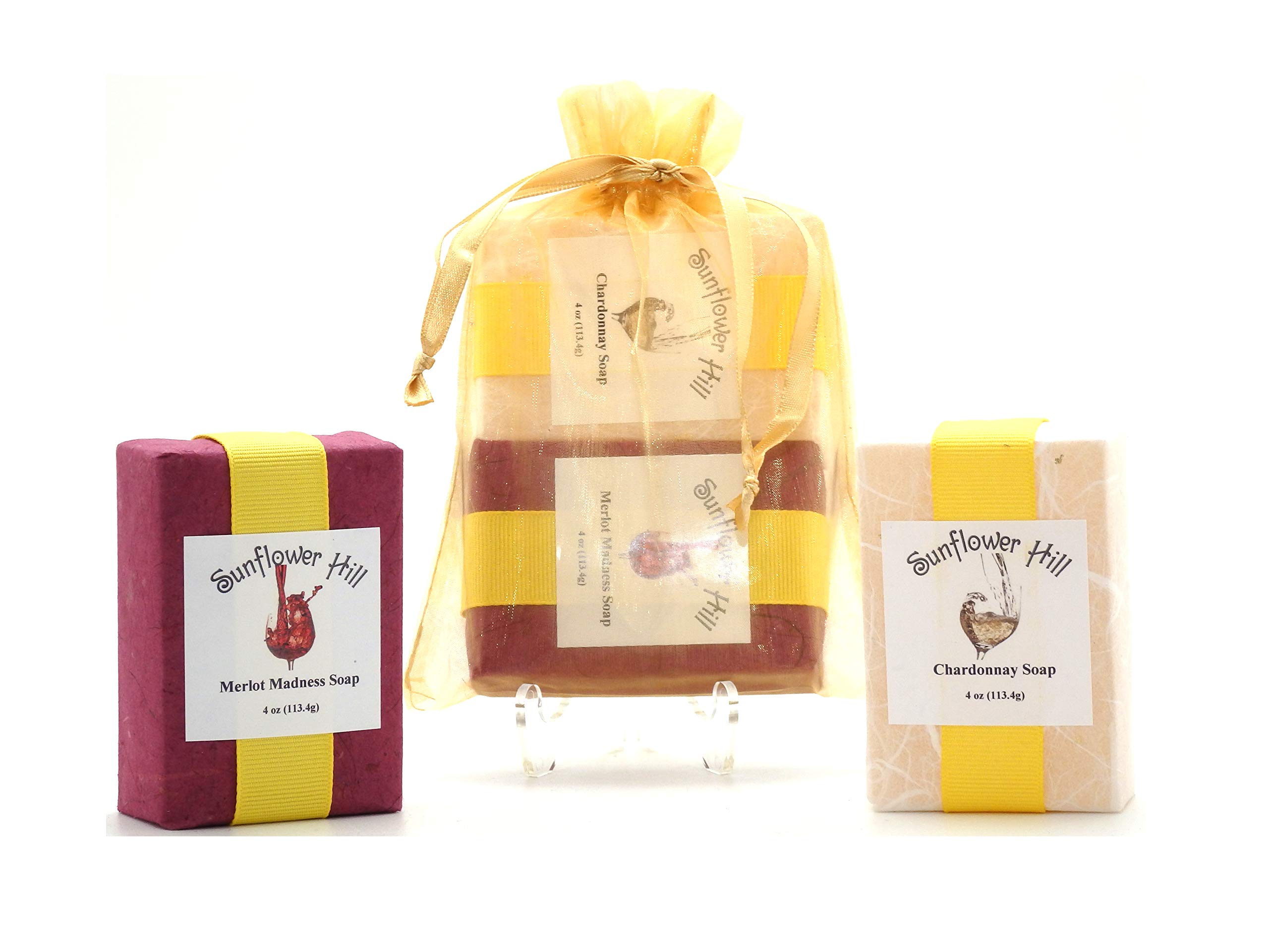 Chardonnay and Merlot Wine Soap Set - Made in Maine - Gift Packaged