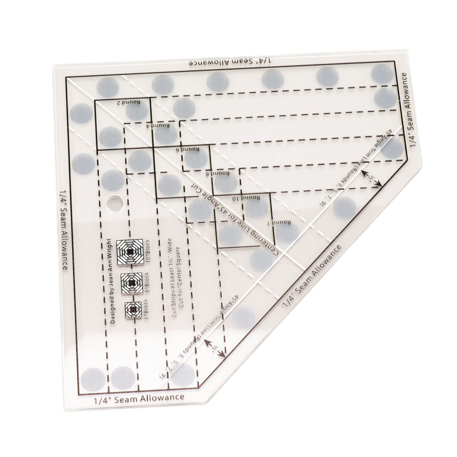 Trim Tool Quilting Ruler,Mini Quilt Ruler Transparent Acrylic Scale DIY Trim Tool Quilting Ruler for 6 8 10 Inch Finished Blocks