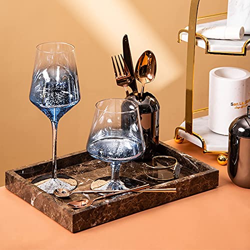 StonePlus Natural Marble Storage Vanity Tray, Cosmetics Jewelery Tray, Kitchen Organizer, Coffee Table Tray (Coffee Net, 11.8L x 7.87W x 1.18H)