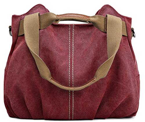 z-joyee Women's Ladies Casual Vintage Hobo Canvas Daily Purse Top Handle Shoulder Tote Shopper Handbag Satchel Bag