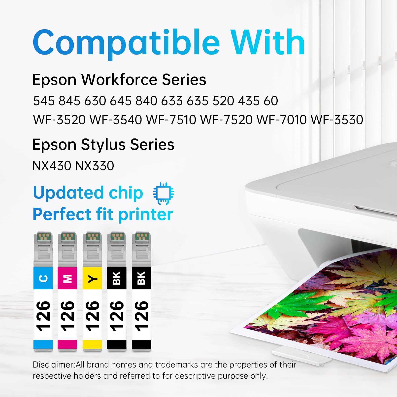 LEMERO Remanufactured Ink Cartridges Replacement for Epson 126 T126 to use with Workforce 545 845 630 645 840 633 635 520 WF-3520 WF-3540 Stylus NX430 (10 Pack)