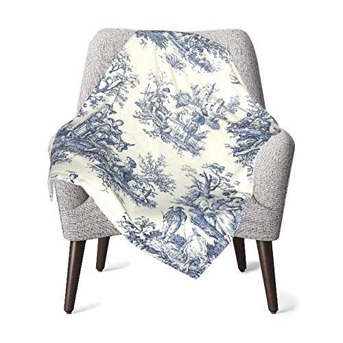 Toile Blanket Super Soft Light Weight Cozy Warm Fluffy Plush Throw Blanket for Bed Couch Living Room 40x50 inch