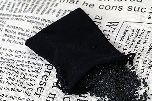 Mini Skater 50pcs Jewelry Velvet Cloth Pouch Black Drawstring Small Bags for Dice 2.75'' x 3.5''