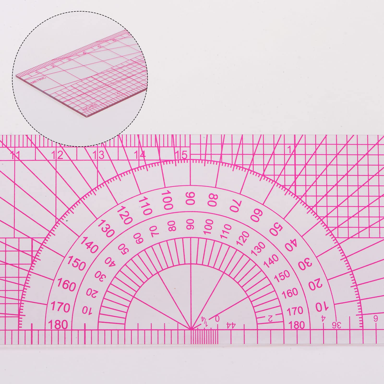 HARFINGTON Styling Sewing French Curve Ruler, 30.5x5cm Dress Makers Ruler Clear Sewing Tailors Pattern Making Ruler for Fashion Design and Guides for Fabric