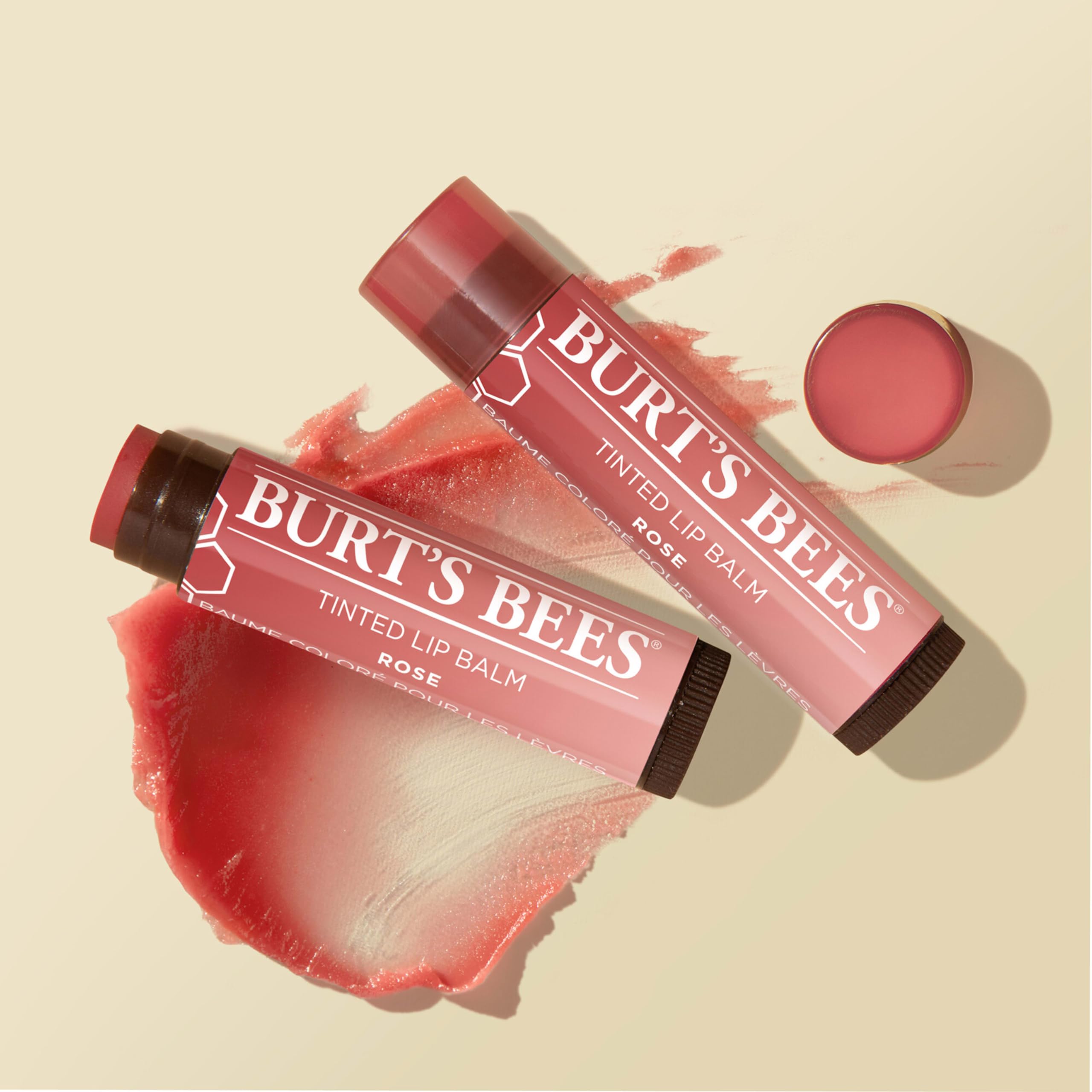 Burt's Bees 100% Natural Tinted Lip Balm, Rose with Shea Butter & Botanical Waxes, 0.15 Oz