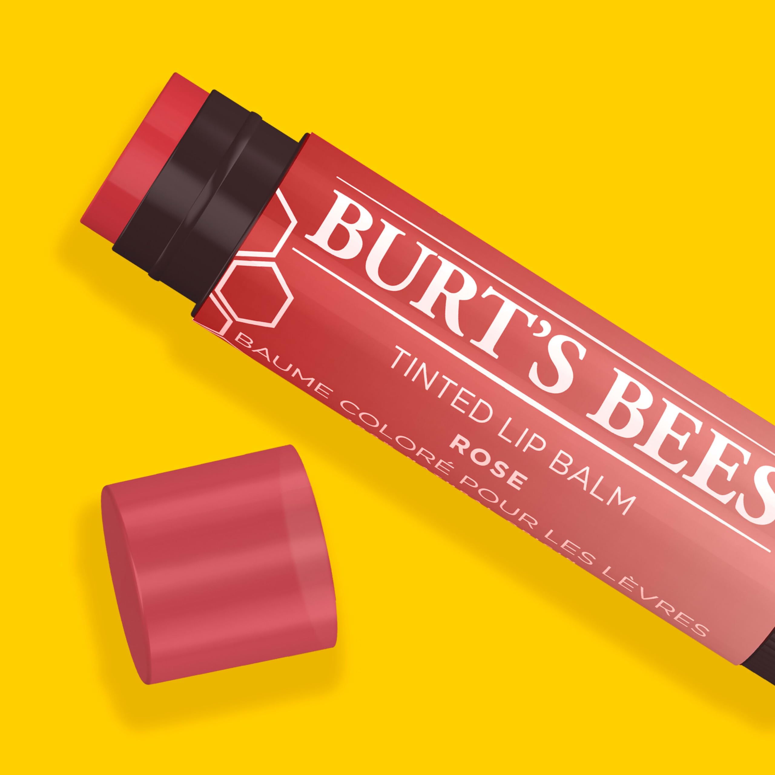 Burt's Bees 100% Natural Tinted Lip Balm, Rose with Shea Butter & Botanical Waxes, 0.15 Oz