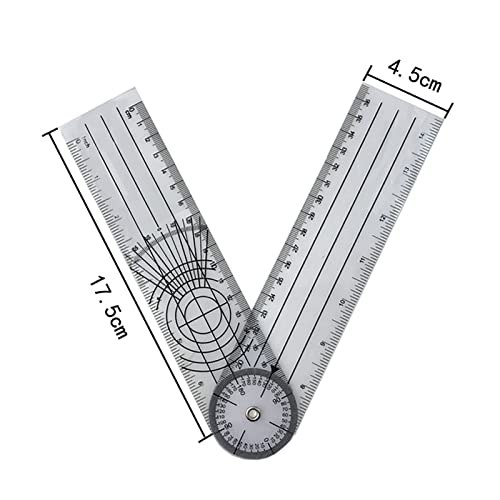 Tyenaza Angle Ruler Clear, Angle Ruler 360 Degrees Rotatable Flexible Frosted PVC Semi Transparent Clear Angle Finder for Student Office
