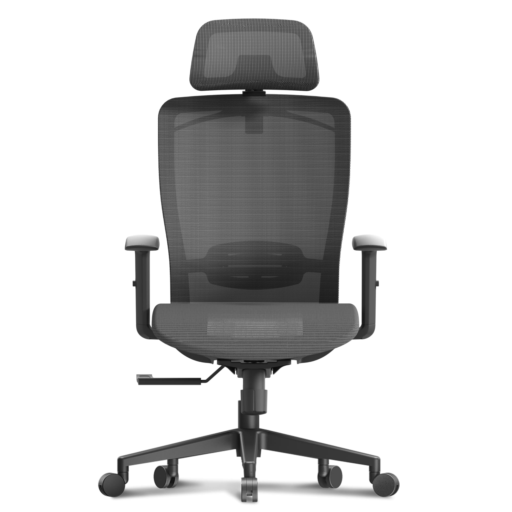 FLEXISPOT OC3B Ergonomic Executive Mesh Office Chair Swivel Height Adjustable Seat Headrest Armrest Lumbar Support Caster Wheels Task Chair Gray Mesh Seat Computer Office Desk Chair