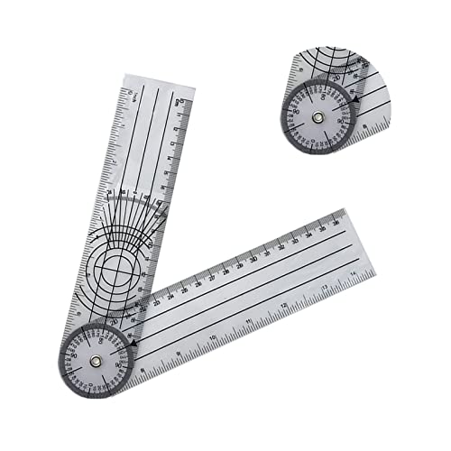 Tyenaza Angle Ruler Clear, Angle Ruler 360 Degrees Rotatable Flexible Frosted PVC Semi Transparent Clear Angle Finder for Student Office