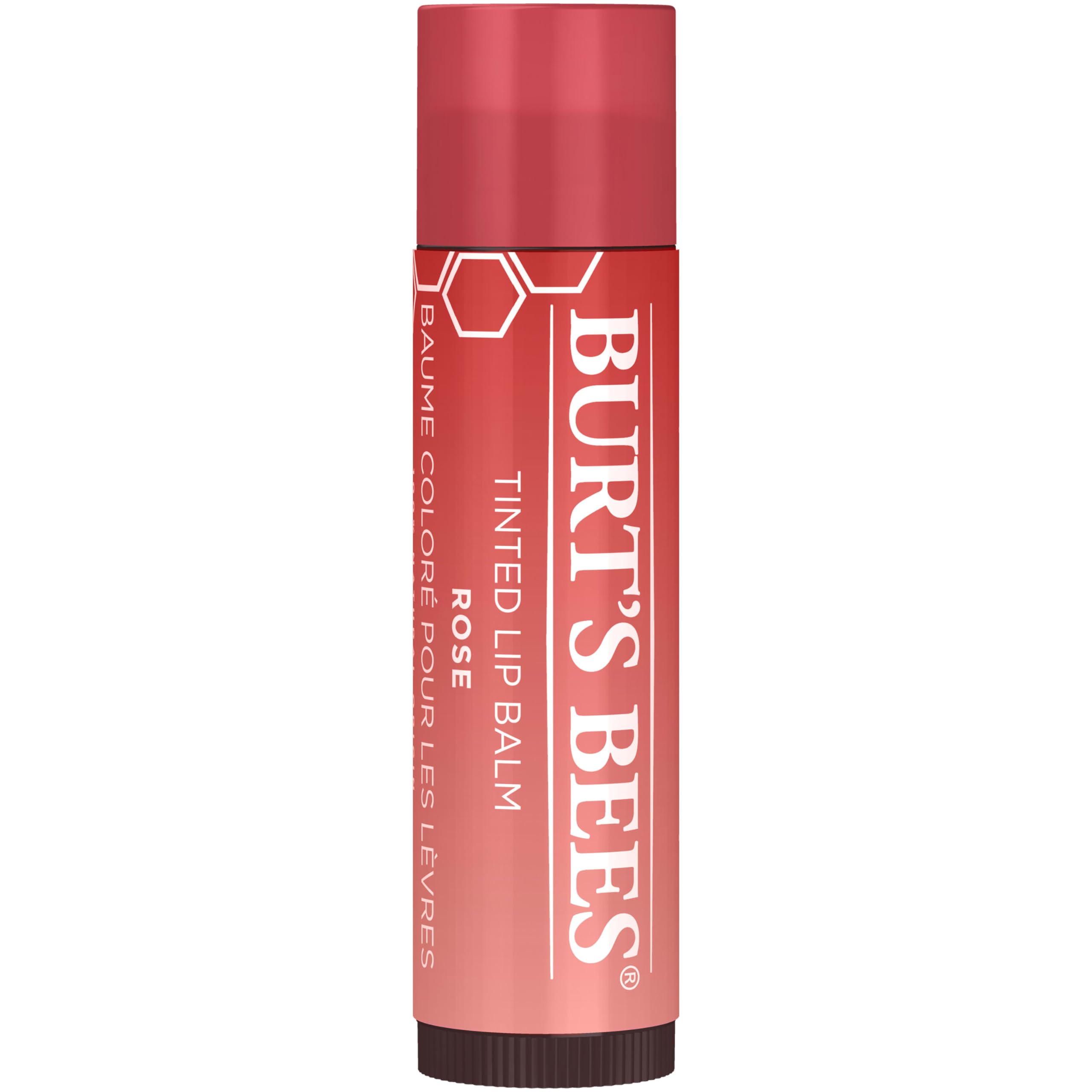 Burt's Bees 100% Natural Tinted Lip Balm, Rose with Shea Butter & Botanical Waxes, 0.15 Oz