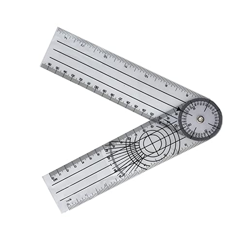Tyenaza Angle Ruler Clear, Angle Ruler 360 Degrees Rotatable Flexible Frosted PVC Semi Transparent Clear Angle Finder for Student Office